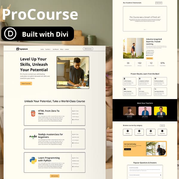 Online Course Divi Layout - ProCourse | WP Funnel Online Course Divi Layout - ProCourse | WP Funnel